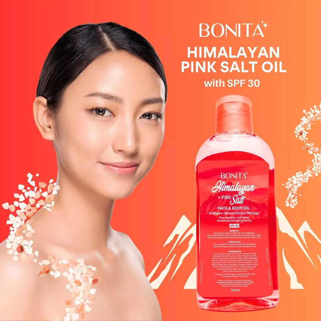 Bonita Himalayan Pink Salt Face and Body Oil with SPF 30, Korean Citron ...