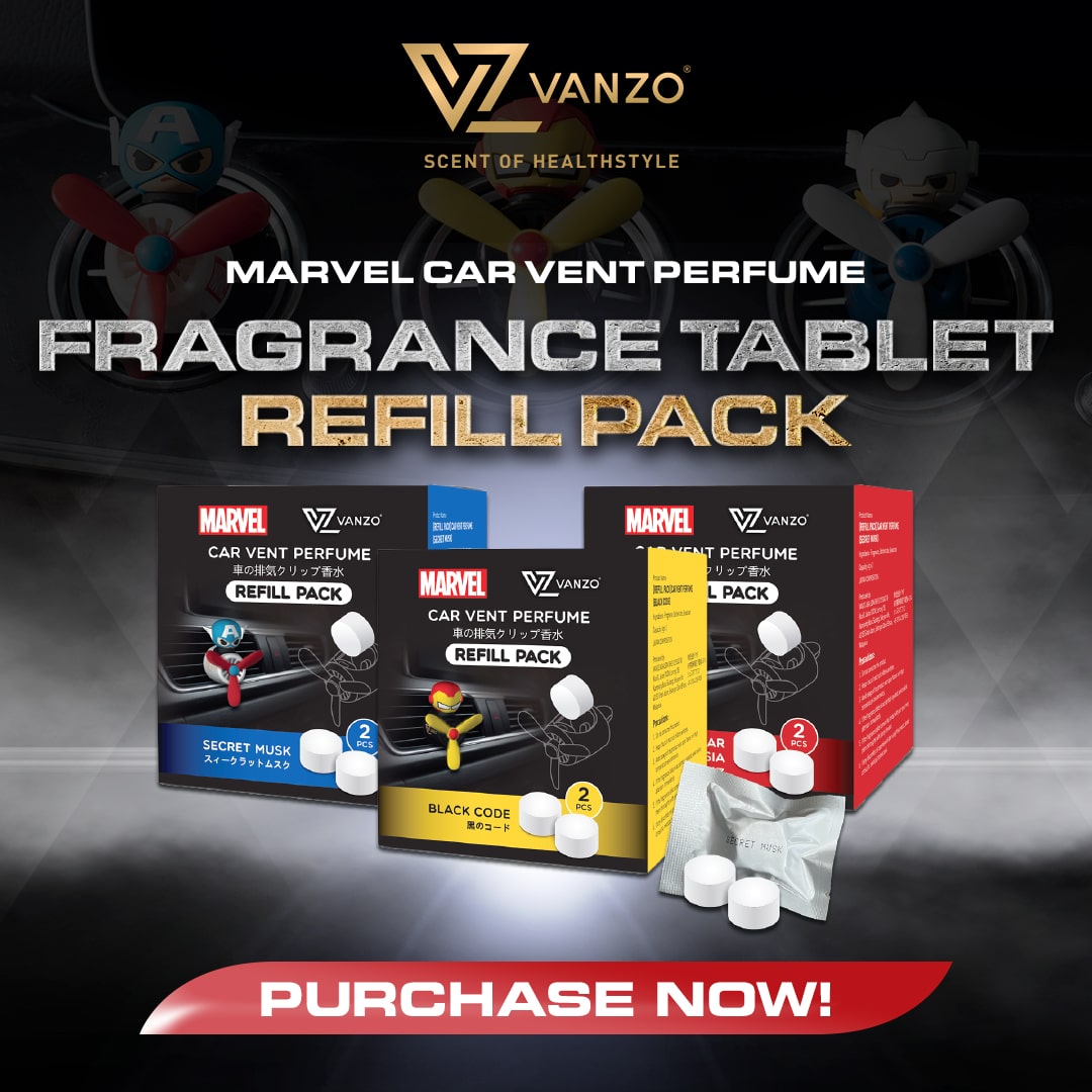 [Refill Pack] VANZO Marvel Series Car Vent Perfume 4g x 2 (English Pear ...