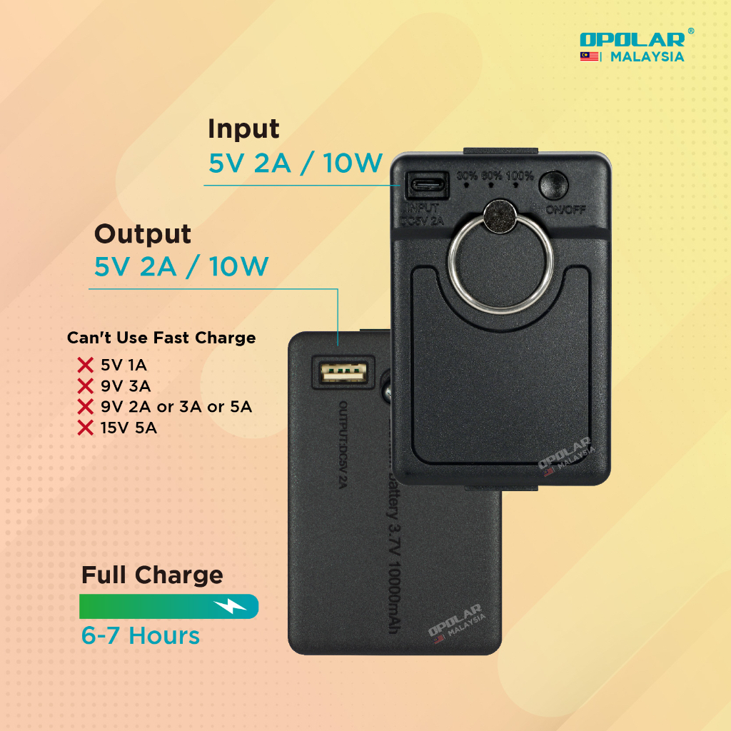 10000mAh Replacement Fan Battery - Opolar Universal Power Module with ...