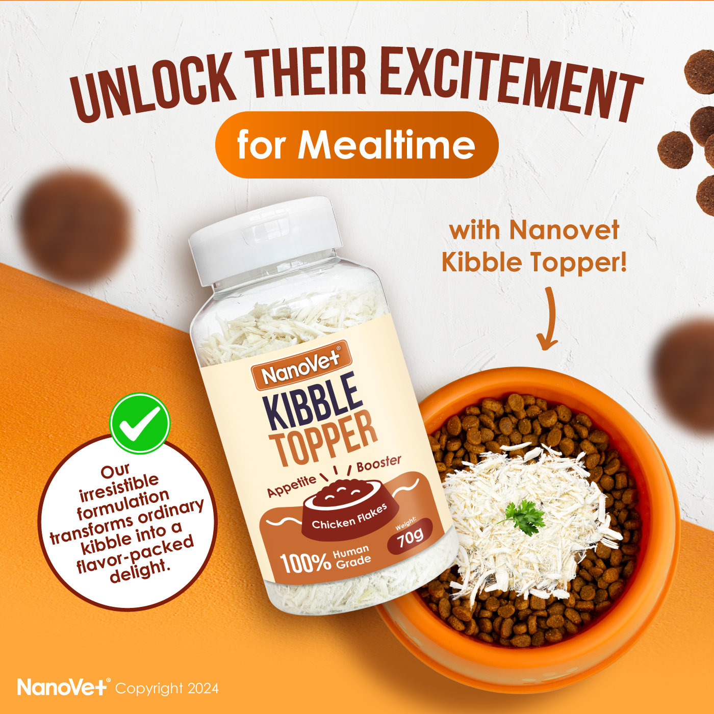 Nanovet® Kibble Topper Appetite Booster For Cat And Dog (70g) | Shopee ...
