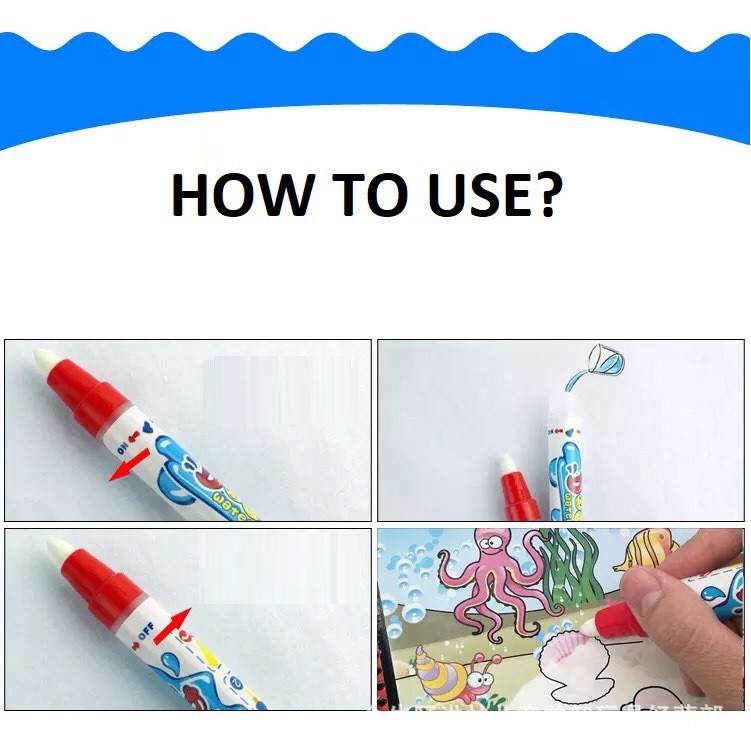 ToyT Magic Water Drawing Book for Kids & Toddlers – 8 Reusable Pages ...
