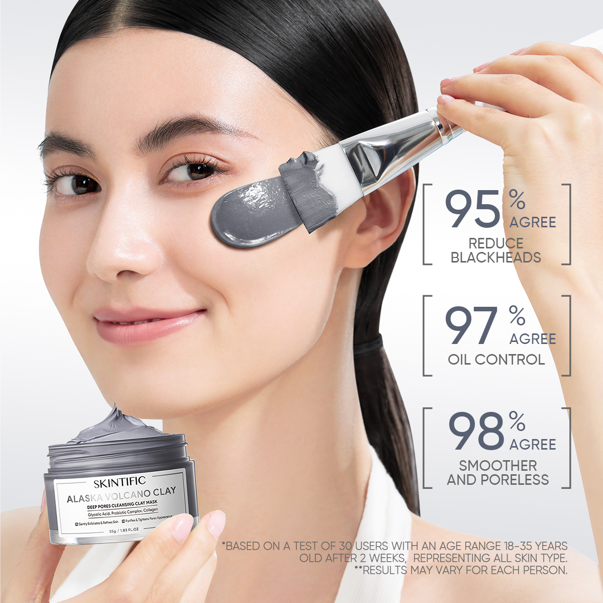 SKINTIFIC Alaska Volcano Clay Deep Pores Cleansing Clay Mask Blackhead ...