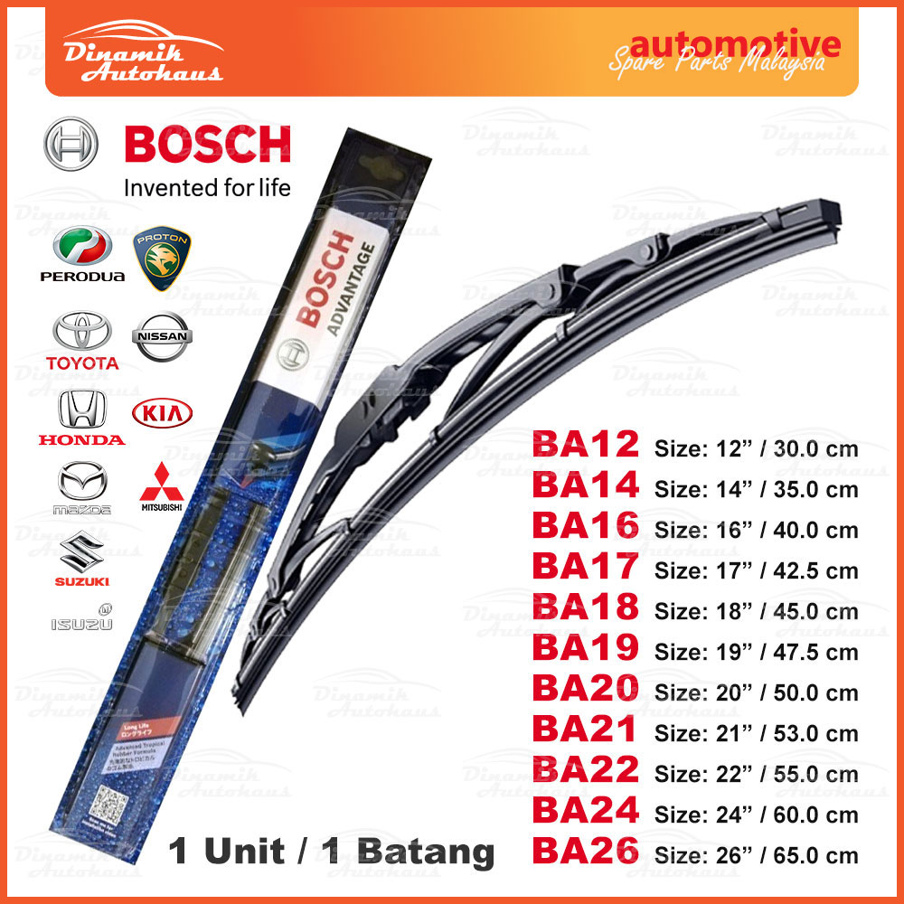 Bosch Advantage Car Windshield Wiper U-Hook (1 Unit) Perodua Proton Toyota Honda Nissan Mazda ...