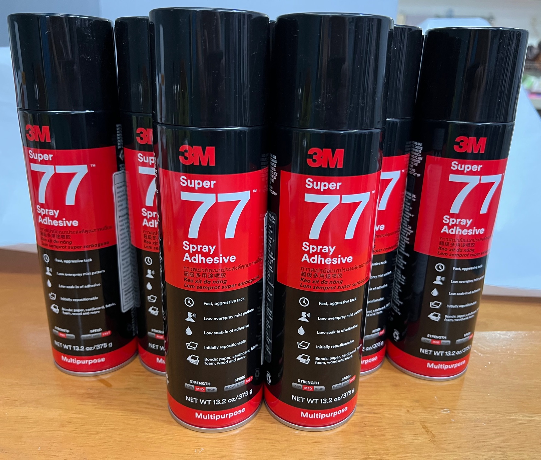 3M Super 77 Multipurpose Spray Adhesive, 13.2 oz (375 grams)/pc, 12pcs ...