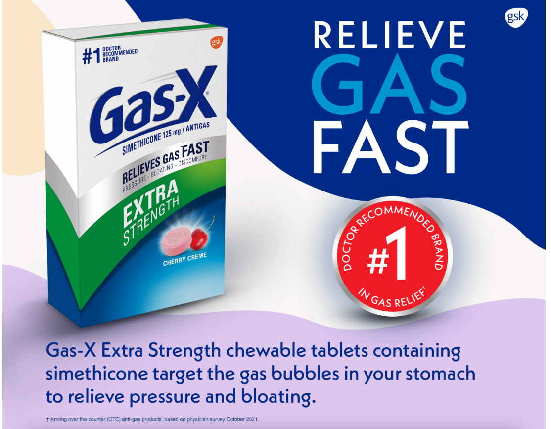 Gas-X Extra Strength Chewable Gas Relief Tablets with Simethicone 125mg ...