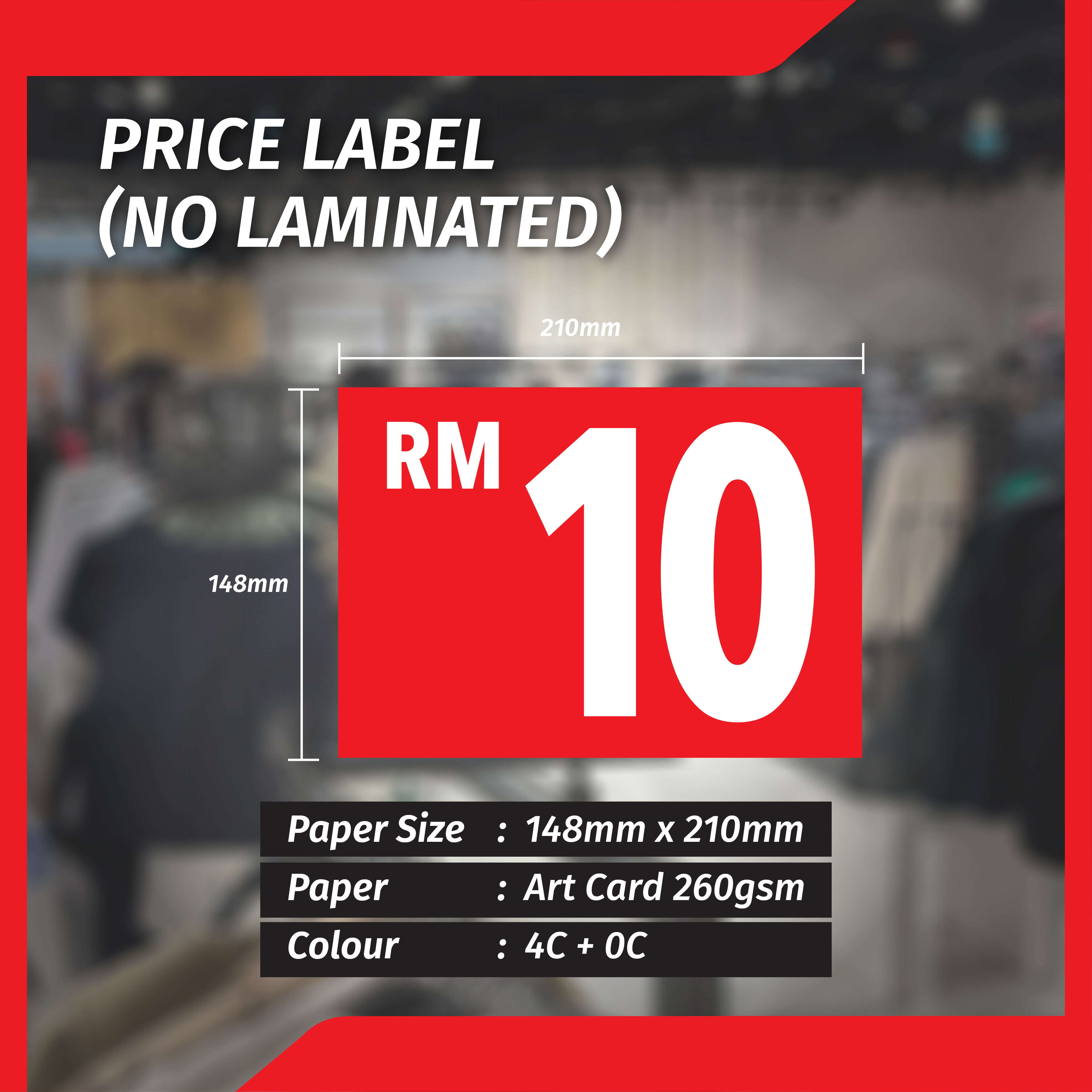 PRICE TAG for DISPLAY - NO LAMINATED Printed Price Label Tag Card / Kad ...