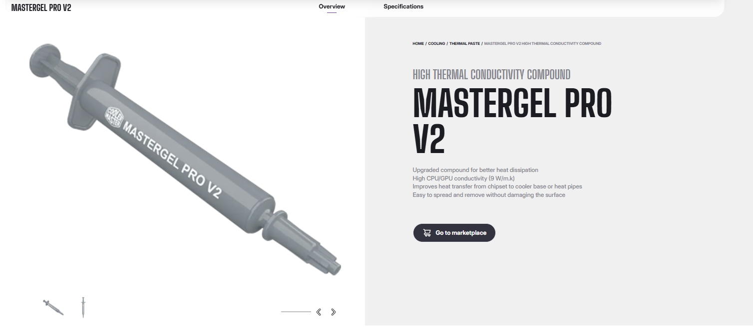 COOLER MASTER MASTERGEL PRO V2 HABA THERMAL PASTE EASY TO SPREAD ...