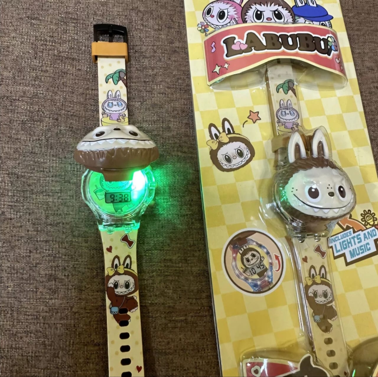 Jam Tangan Labubu dengan Lampu & Bunyi Muzik Jam Digital Kartun untuk ...