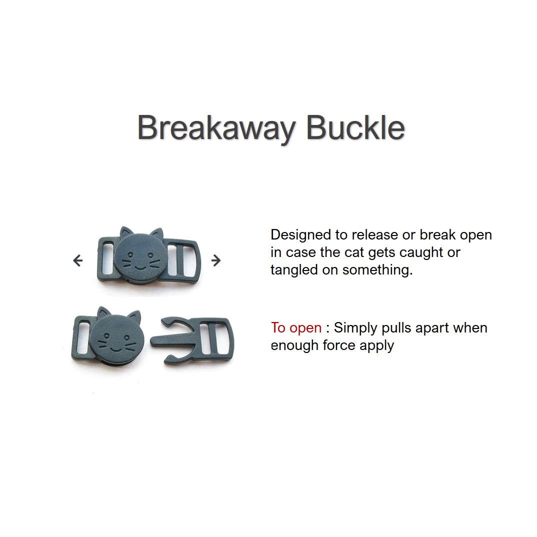Breakaway Cat Collar Office Style Adjustable Buckle Cat Friendly White ...
