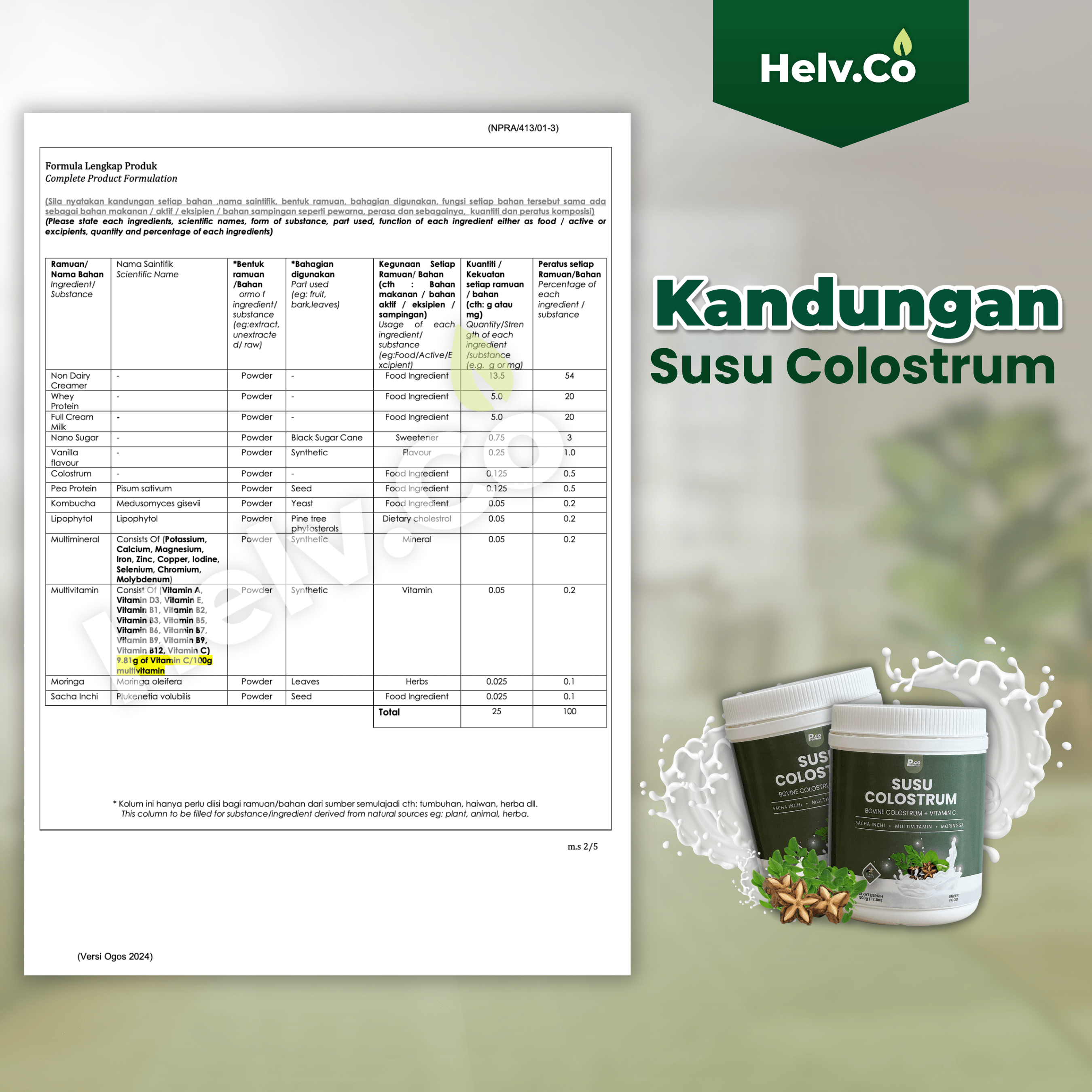 [SET TRIAL] Susu Colostrum Helv.co | Susu Lengkap Sacha Inchi, Moringa ...