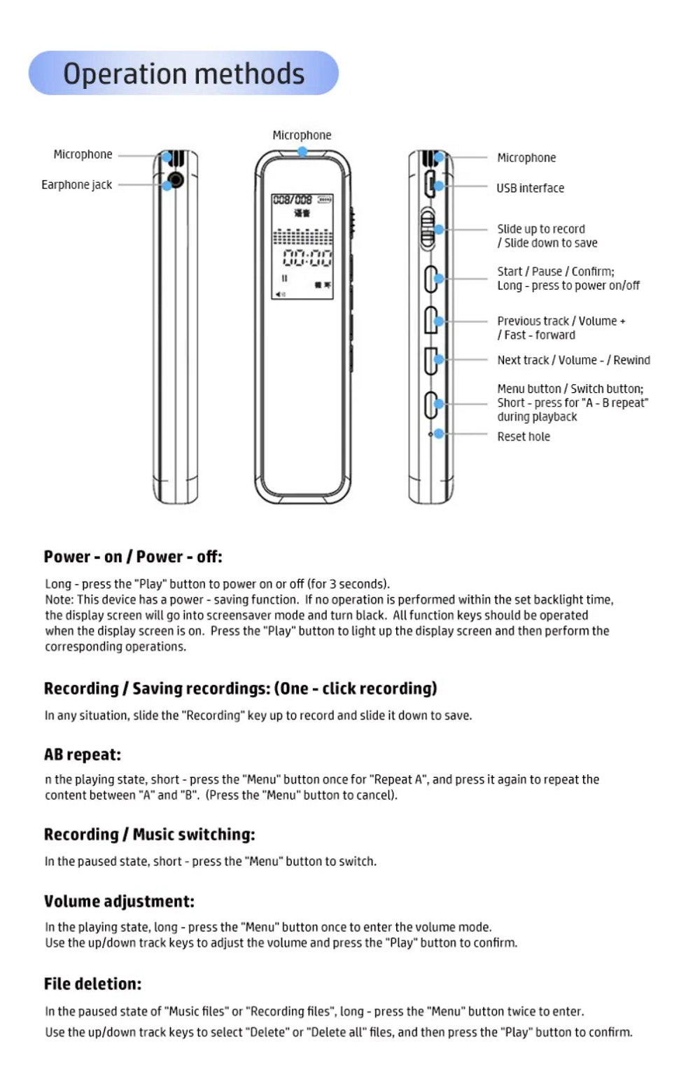 HP XXJ1 SMART NOISE CANCELLING VOICE RECORDER WITH 360 DEGREE SURROUND ...