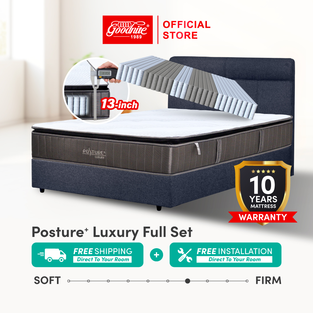 (Full Set) Goodnite Posture Luxury 13inch Back Support 5 Zone Pocket ...