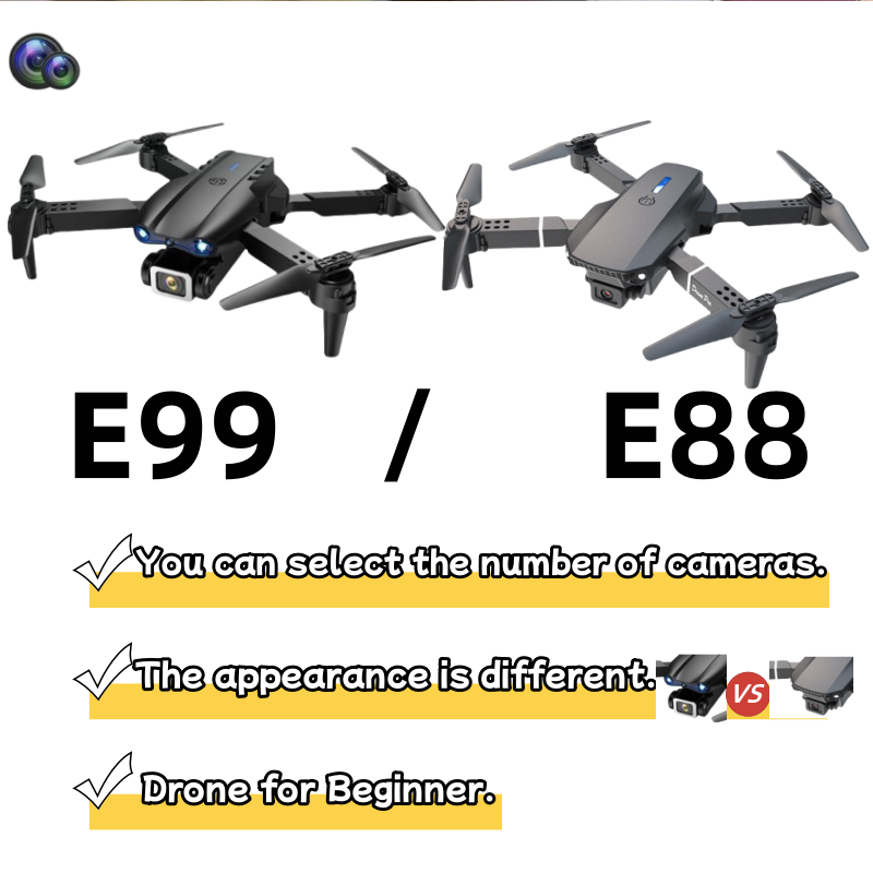 Drone E88 / E99 PRO 4K Dual Camera - UAV FPV Wide Angle Remote Control Hadiah Istimewa Pos Laju ...