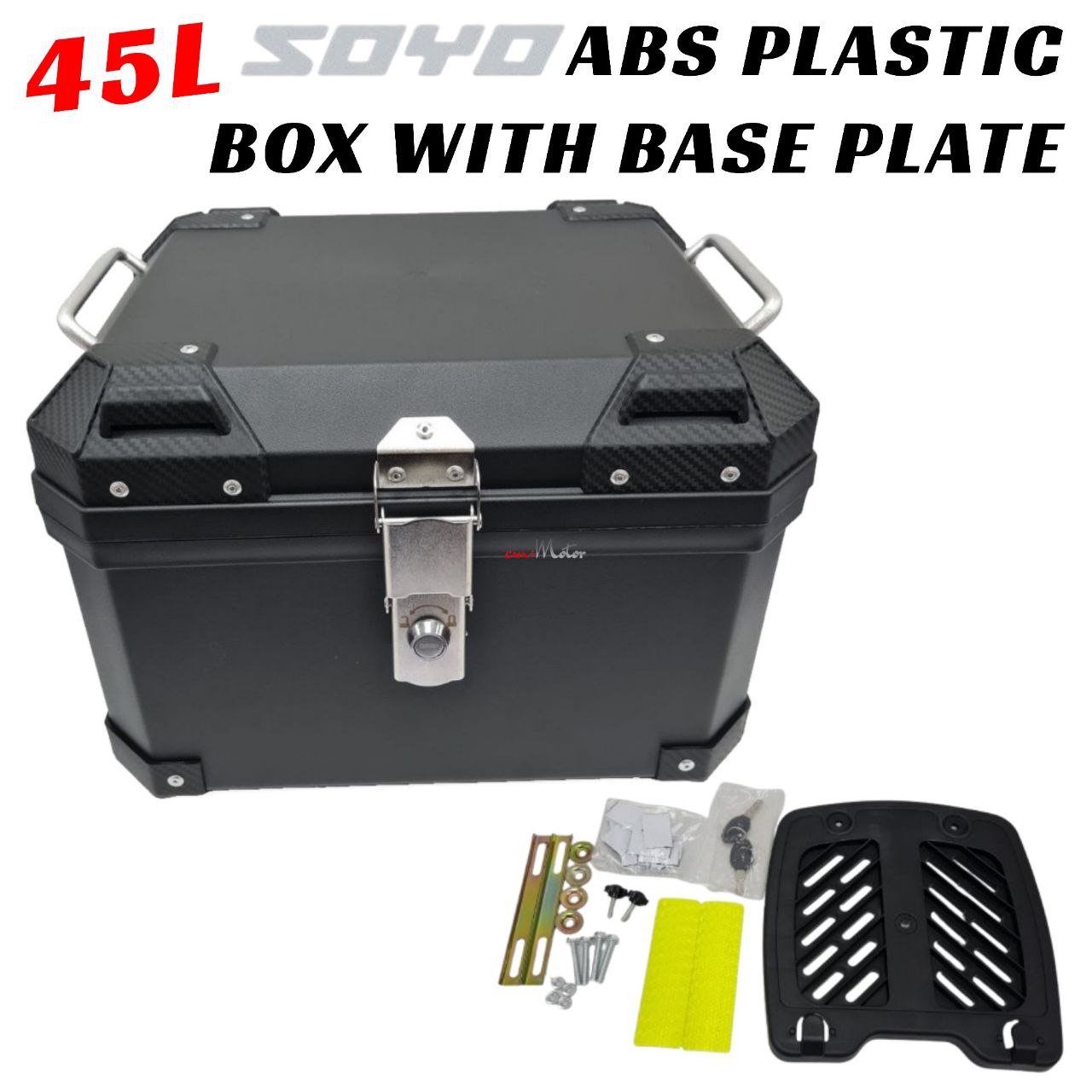 (HONDA) SOYO 45L Kotak Box Motosikal+RAPIDO Monorack Motor 1 Set RSX RS150 EX5 Dream Beat Dash ...