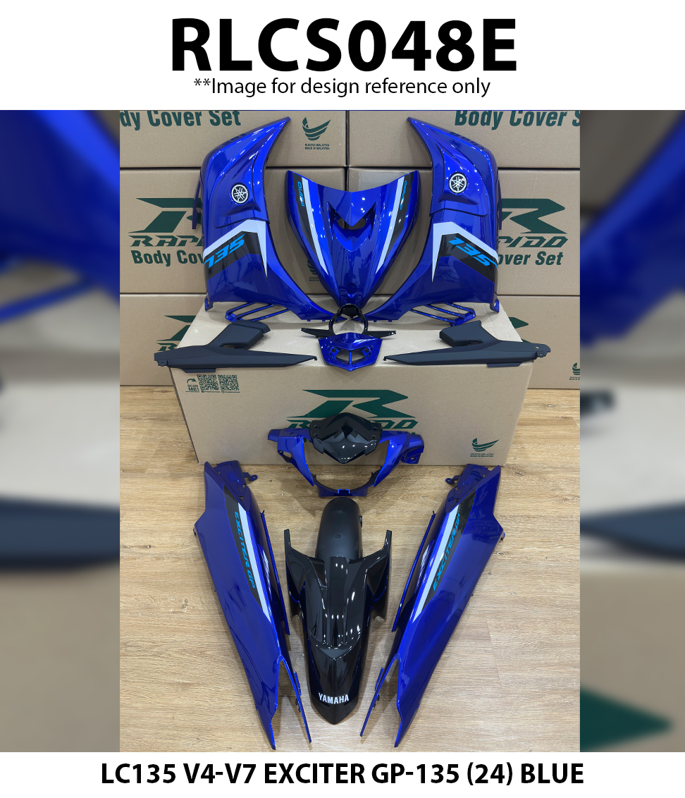 RAPIDO Cover Set YAMAHA Lc135 V4-V7 Exciter GP-135 Merah Biru Coverset ...
