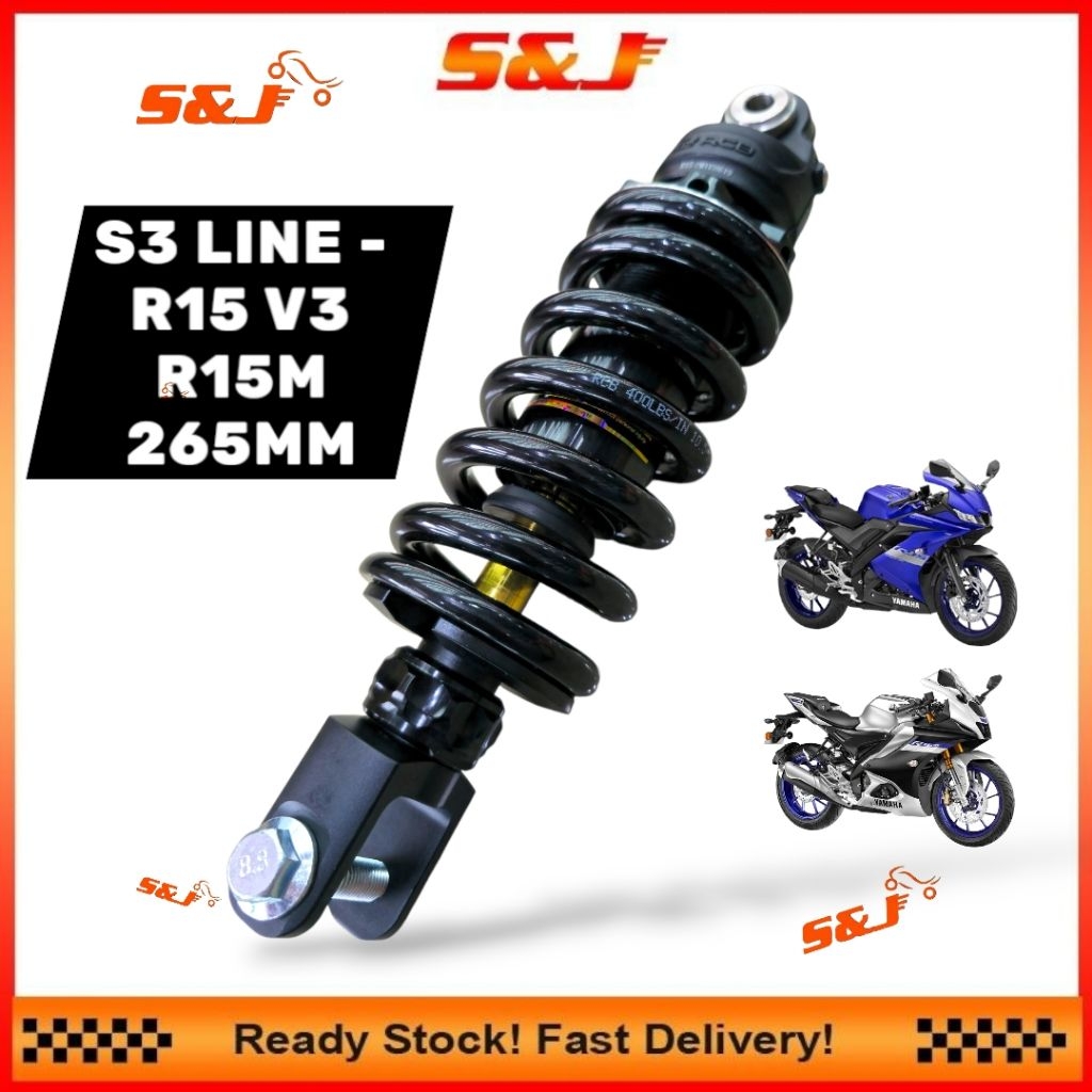 RCB S3 LINE R15 R15 V3 R15M 265MM MONOSHOCK SUSPENSION RCB BLACK ...