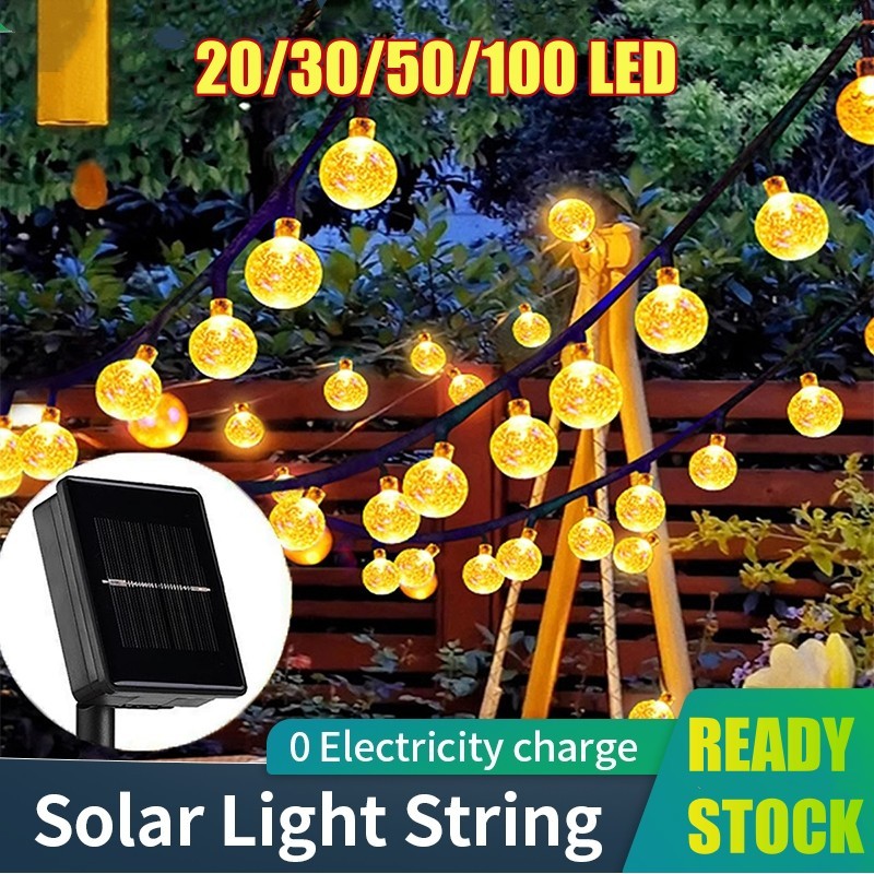 solar light string crystal ball light waterproof crystal ball bubbles ...
