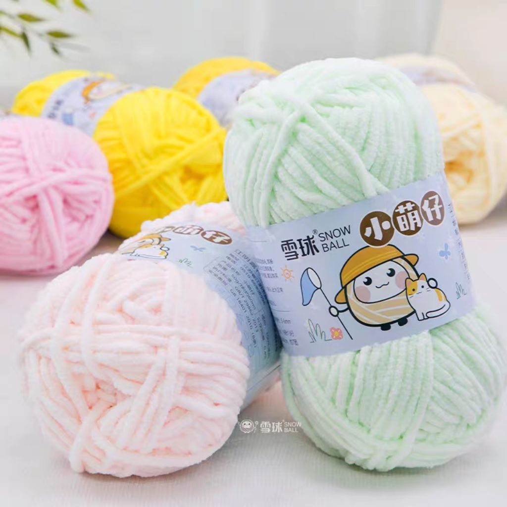Medium chenille yarn 3.5mm 50g Polyester crochet yarn | Shopee Malaysia