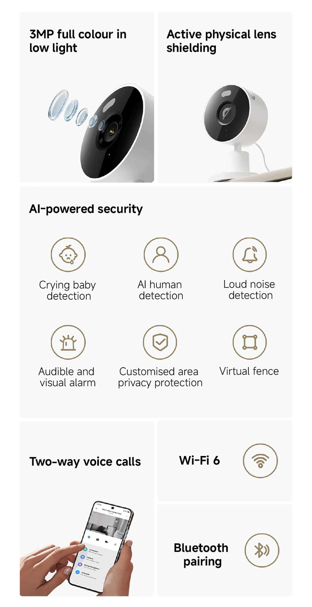 Xiaomi Smart Camera C100 | 2K 3MP HD Resolution | 128° Wide-Angle Lens ...