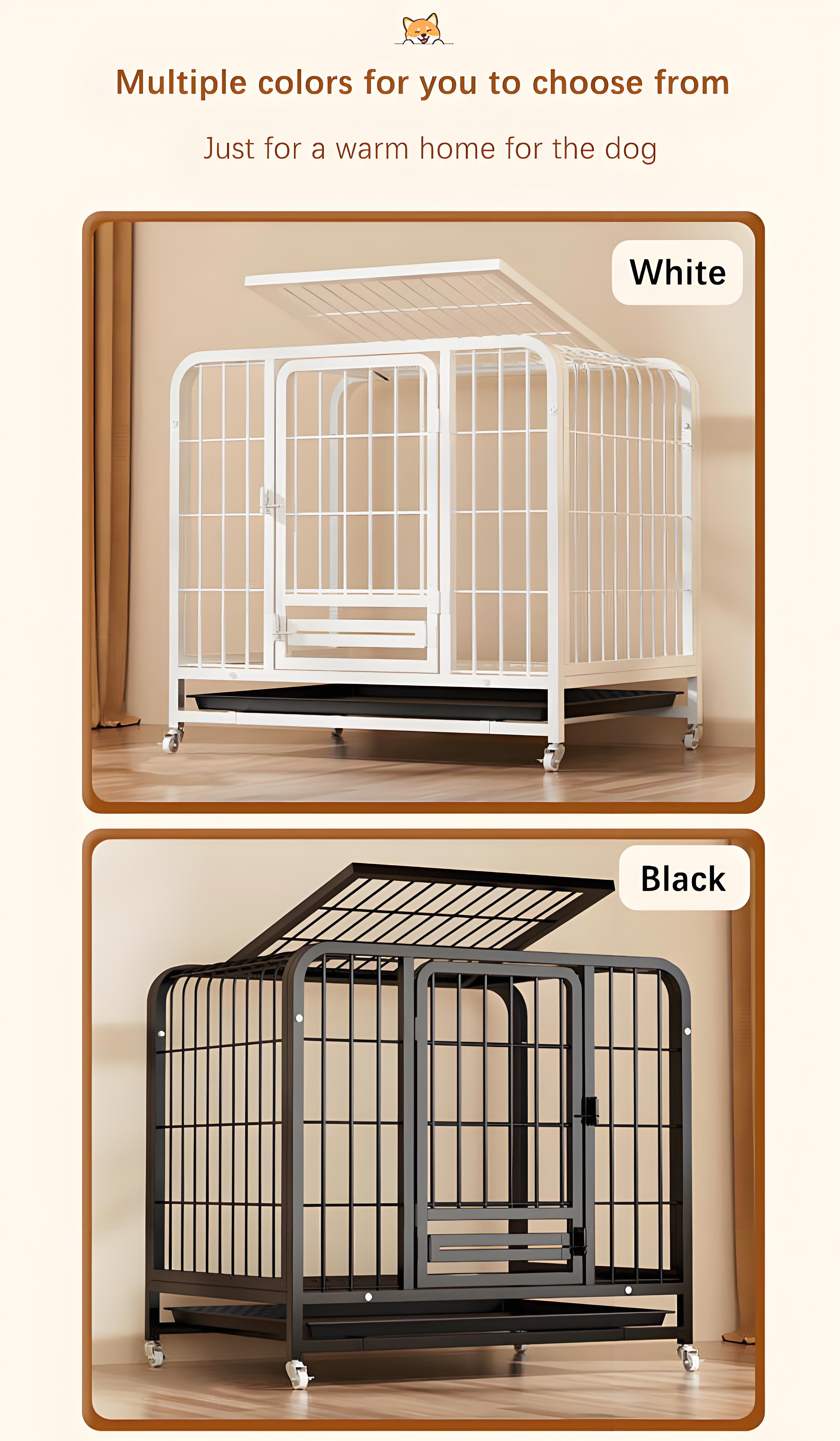 Extra Large Dog Cage Kennel Big Dog Crate Escape Proof Lockable Wheels ...