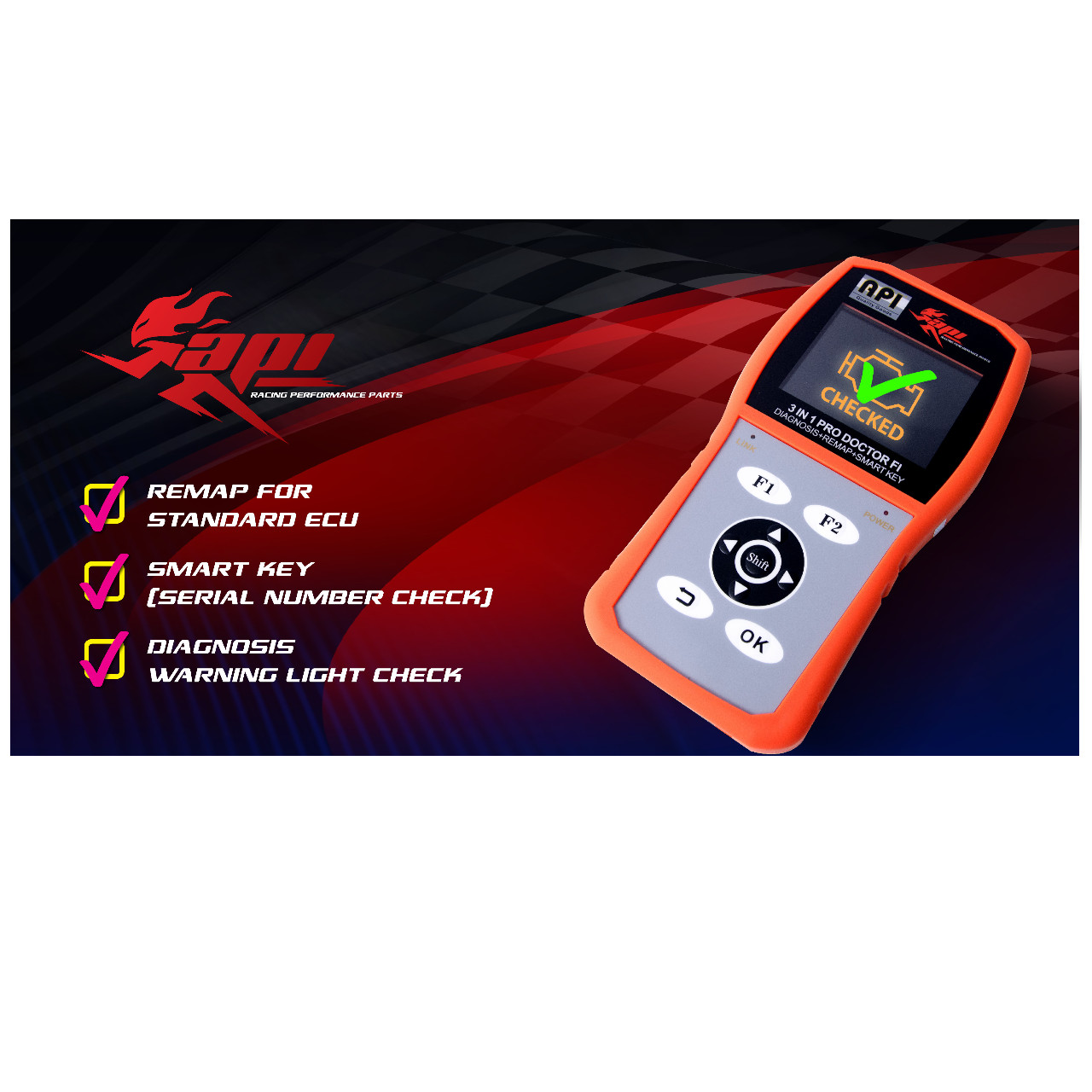 API Diagnostic Tool With Remap & Smart Key HONDA YAMAHA EFI ECU Fuel Injection OBD2 Fault Code ...