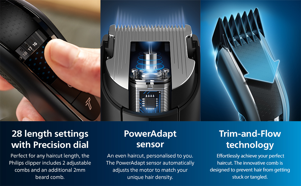 Philips Hairclipper Series 5000 Cordless Hair Clippers with Trim‑n‑Flow ...