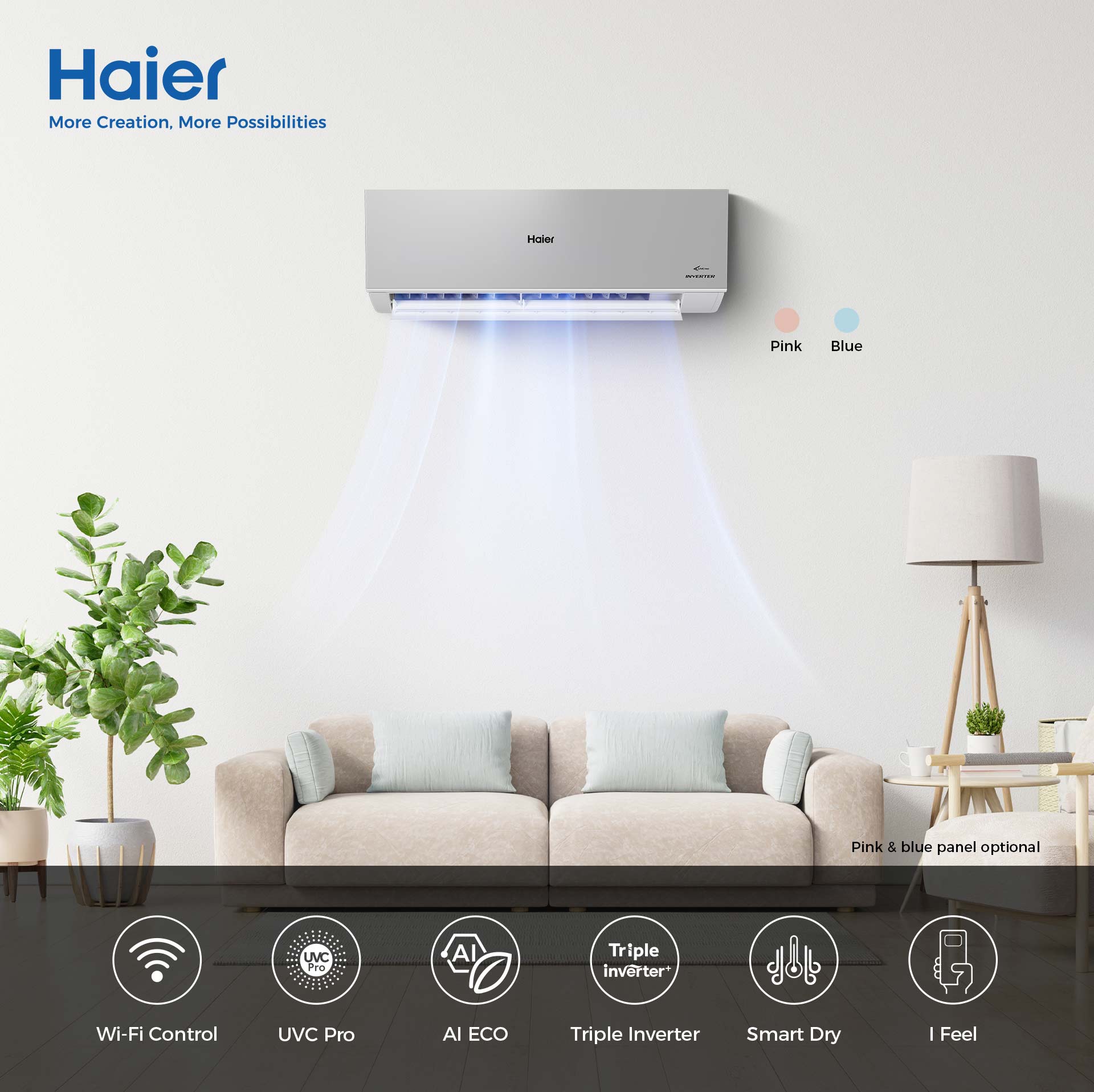 [𝐅𝐑𝐄𝐄 𝐃𝐄𝐋𝐈𝐕𝐄𝐑𝐘] HAIER UVC Pro Inverter Air Conditioner VSC Color Series ...