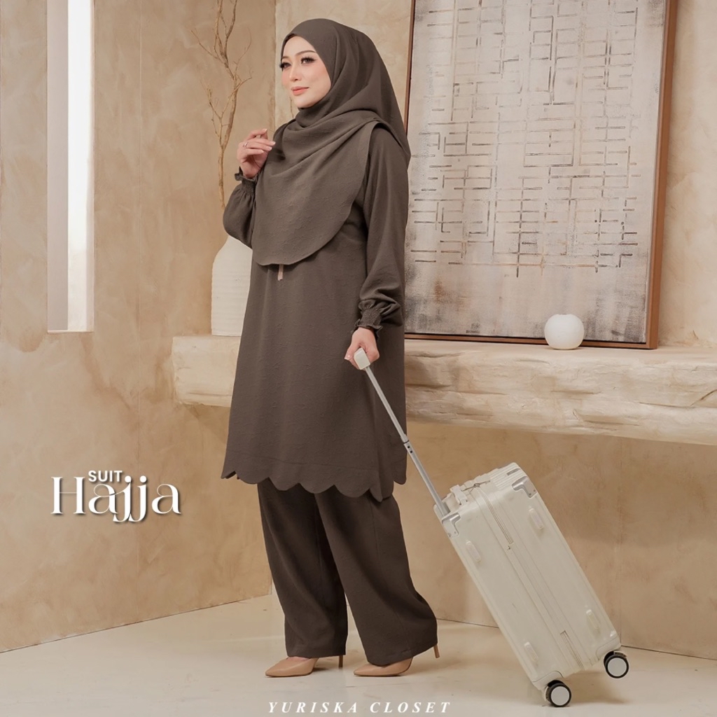 Suit Muslimah Set Baju Seluar Viral Suit Ironless Clothing Umrah Travel ...