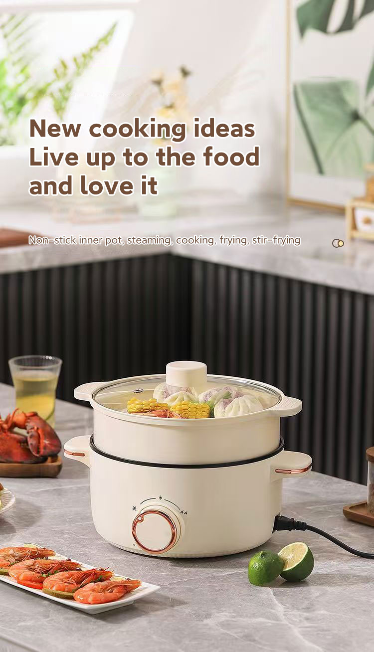 28CM Non-Stick Rice Cooker 电煮锅 Multifunctional 5L Electric Cooker With Steamer 1000W Electric ...