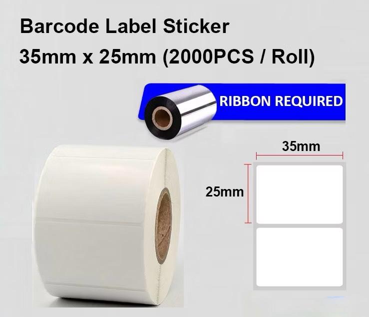 5 roll barcode sticker 25x35mm barcode label sticker 35mm x 25mm ...