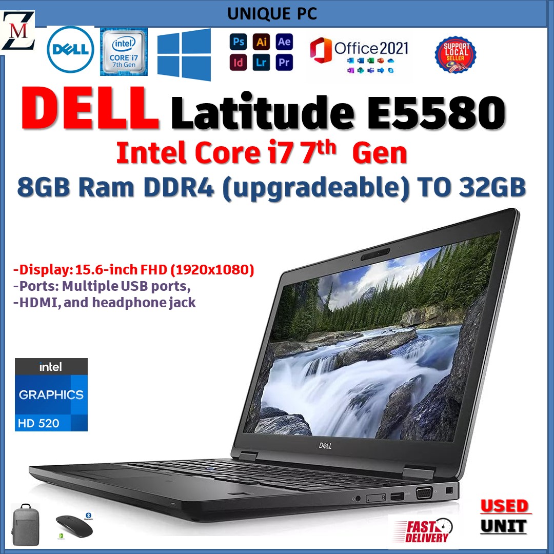 Dell Latitude E5590/E5580/E5570 Core i5- i7 32GB RAM/1TB SSD 15.6" INCH FHD Display Windows 10 ...