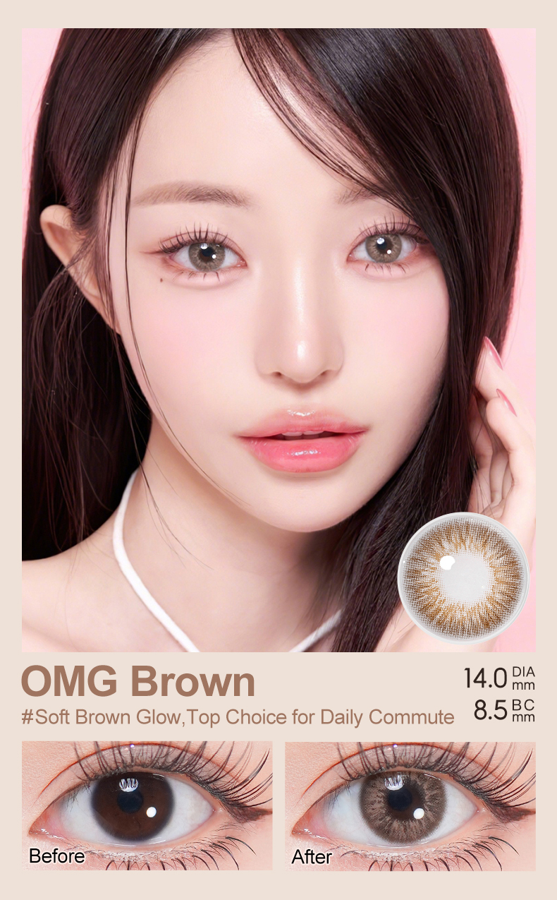 [0.00~-6.00]Magister Contact Lens Power OMG Series 14.0mm OMG Brown ...