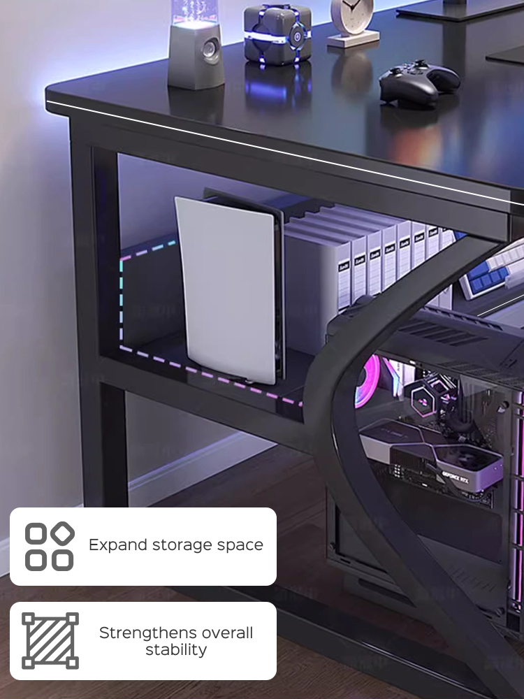 KUCADI Gaming Table Thicker & Stable Anti-Scratch Table Carbon Fiber ...