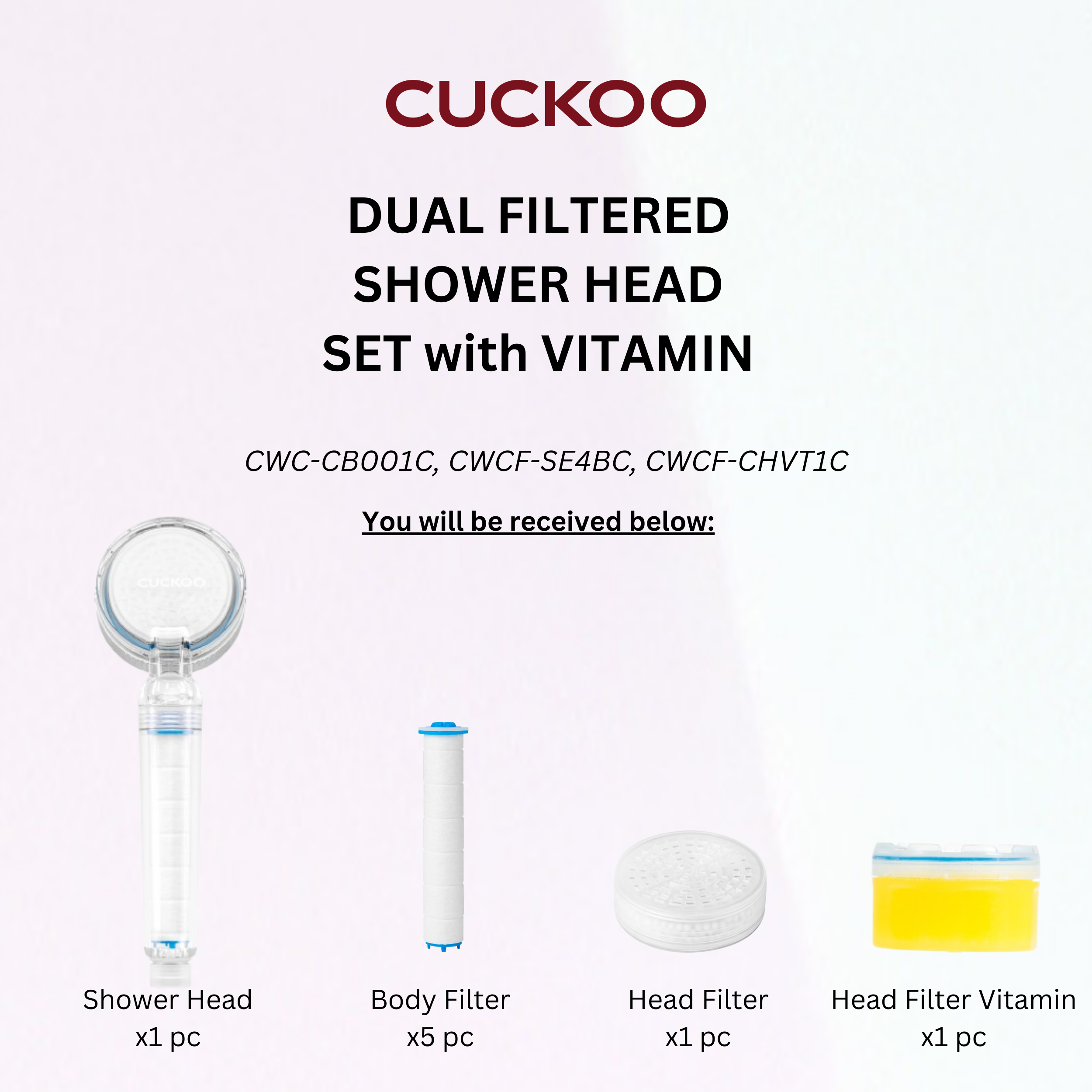 CUCKOO Aquapro Filtered Shower Head Set with Vitamin | Shopee Malaysia