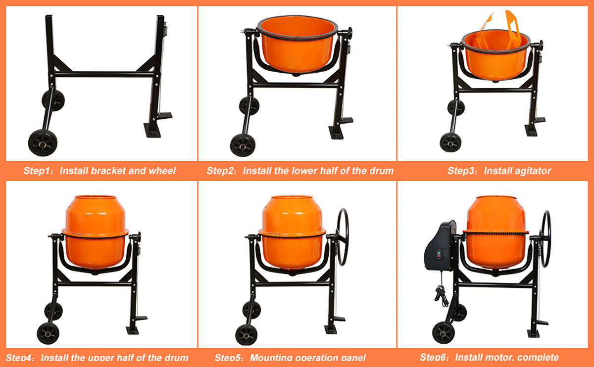 1500W Electric Concrete Mixer Cement Mixer Concrete Mixer Heavy Duty ...