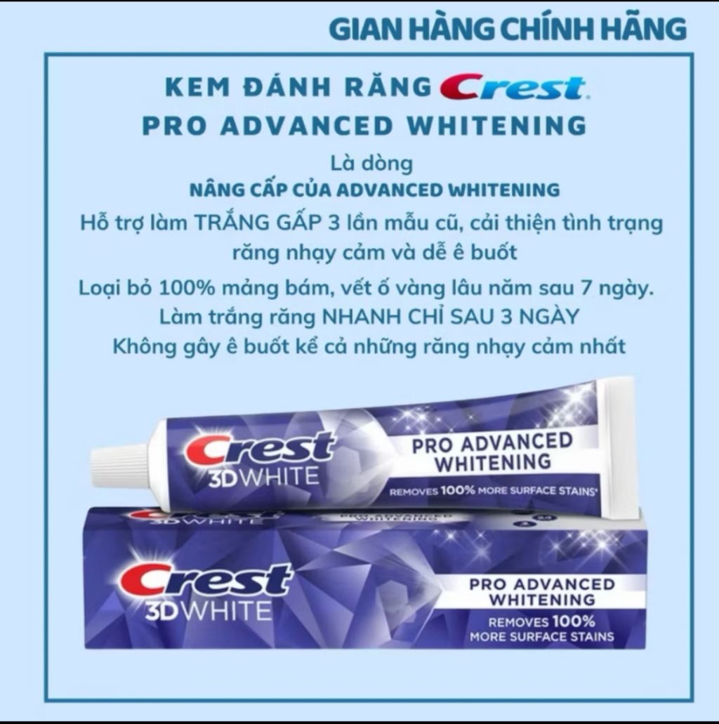 (Genuine) Crest 3D White Pro Advanced whitening toothpaste 147g ...