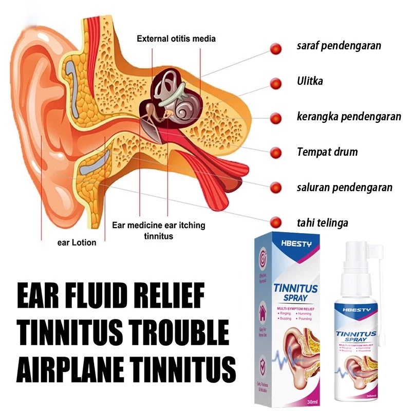 Ubat Telinga Ear Cleaner Spray Pencuci Telinga Anti Tinnitus Earwax ...