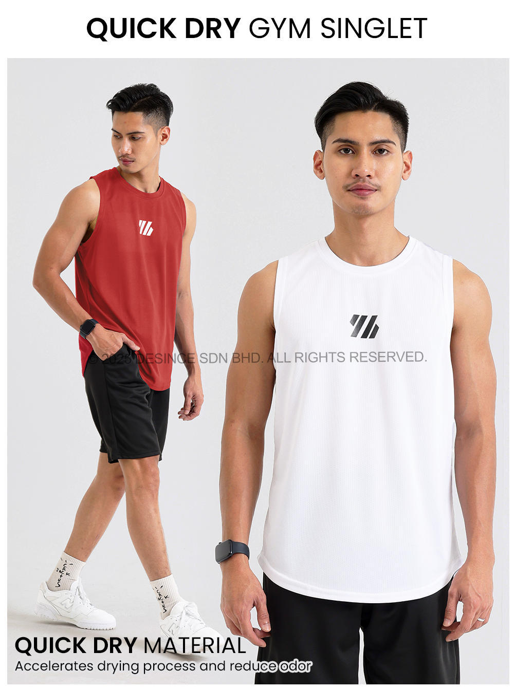 🇲🇾 DESINCE Men Gym Singlet Quick Dry Shirt Exercise Sport Tank Top ...