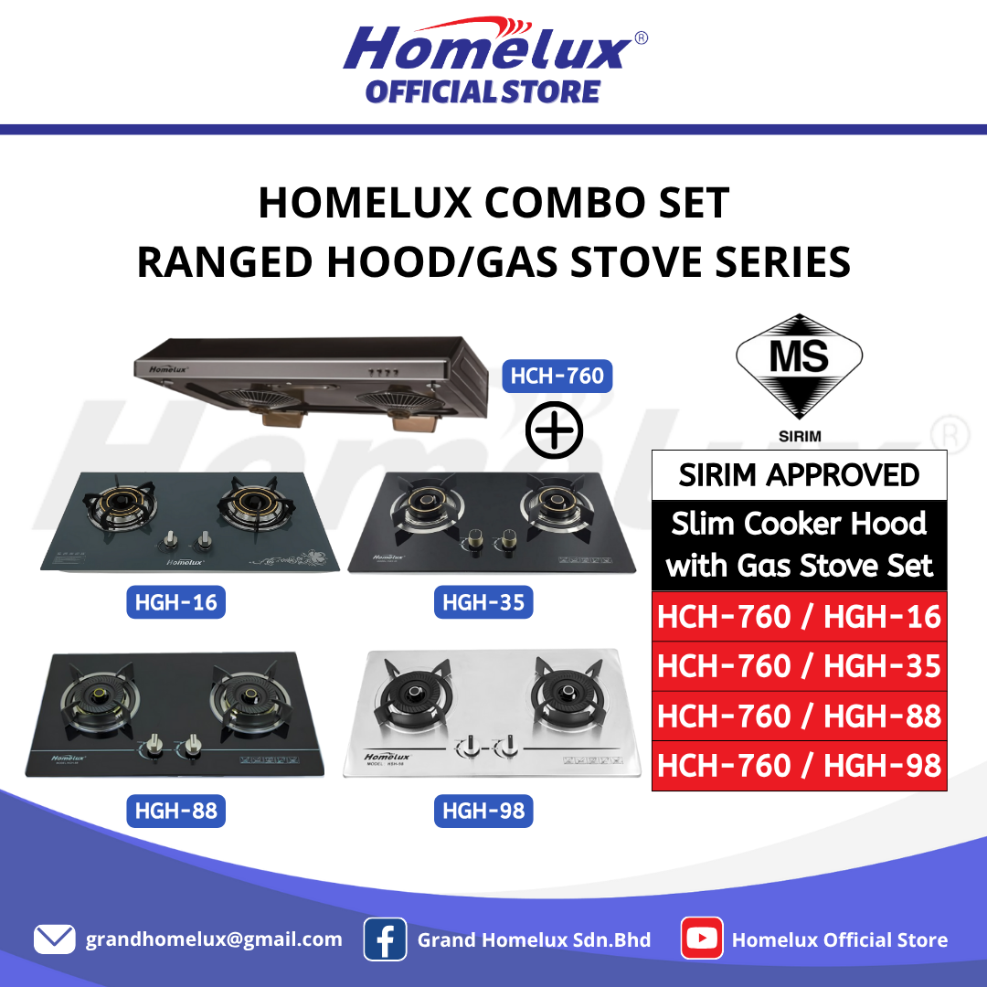 HOMELUX COMBO SET COOKER HOOD AND BUILT IN DOUBLE GAS STOVE | Shopee ...