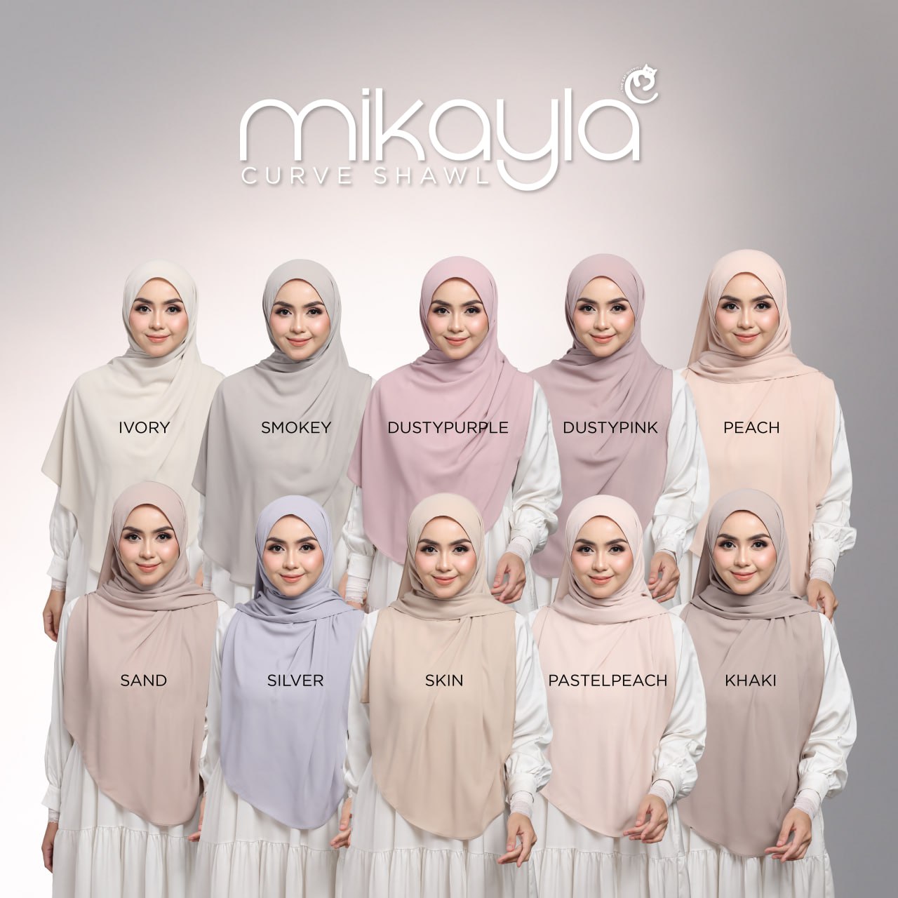INSTANT SHAWL MIKAYLA HALFMOON ENDCURVE | PREMIUM KOREAN CHIFFON ...