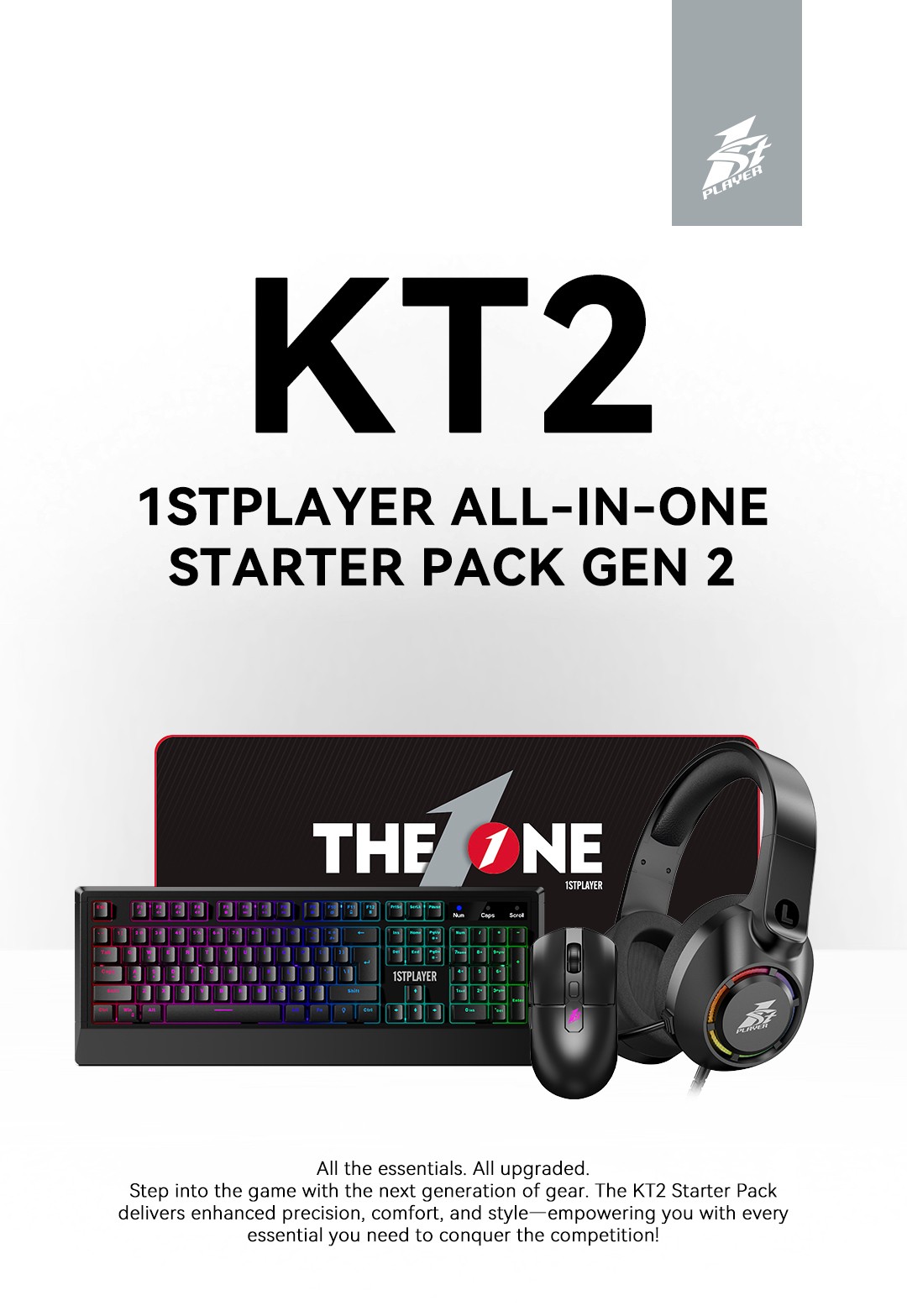 # 1ST PLAYER™️ KT2 Gaming Pack (Keyboard + Mouse + Headset + Mousepad ...