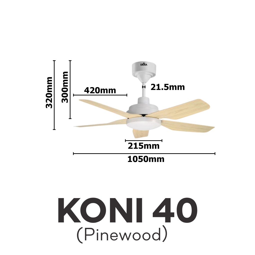 DEKA KONI 54" Ceiling Fan 5 Blades LED Light DC Motor Baby Fan Remote ...