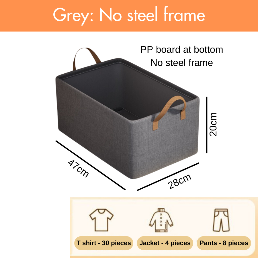 Foldable Clothes Storage Box With steel frame Clothes Organizer ...