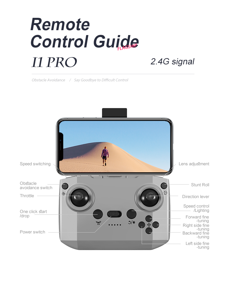 i1PRO Drone Aerial Camera 4K RC Airplane Hovering Quadcopter Dual ...