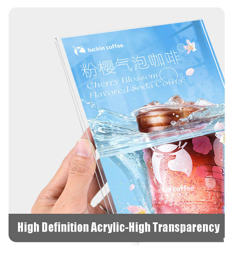 A6 A5 A4 Acrylic T/L Shape Menu Paper Display Stand Picture Frame ...