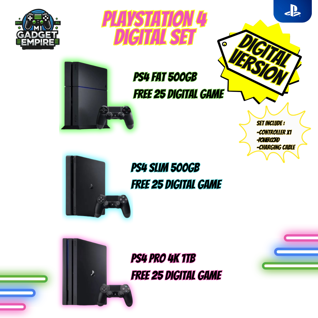 SONY PS4 USED DIGITAL PLAYSTATION 4 FAT/SLIM/PRO USED SET SECONDHAND ...