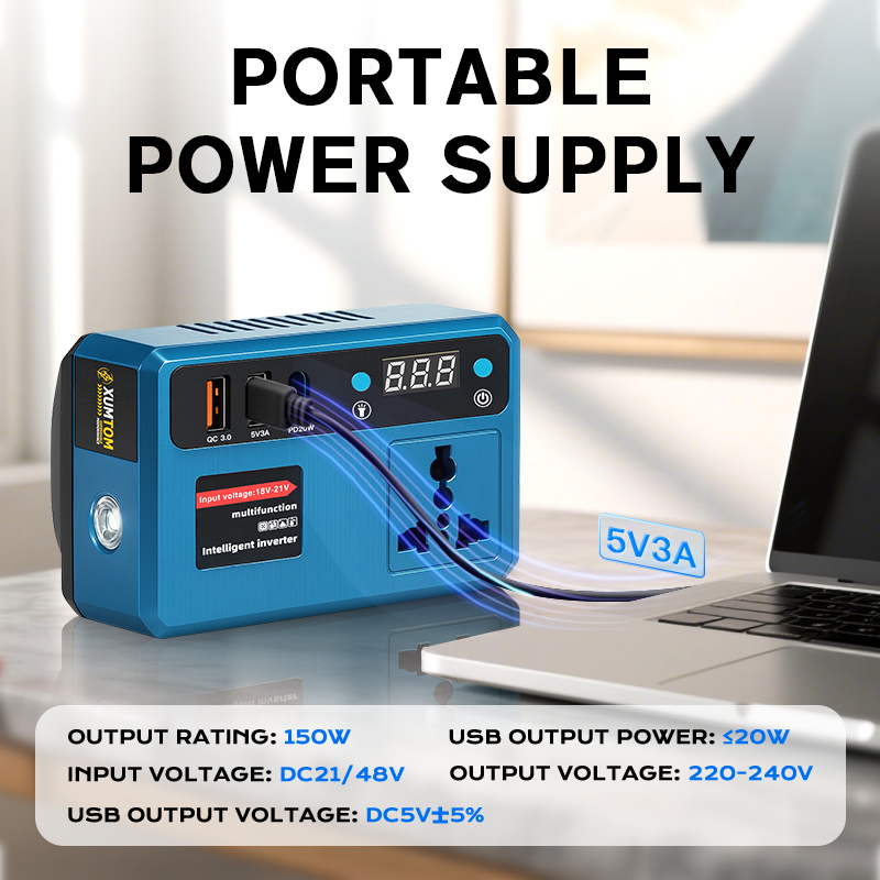 🔥5 Years Warranty🔥 Portable Power Inverters 300W Lithium Battery ...