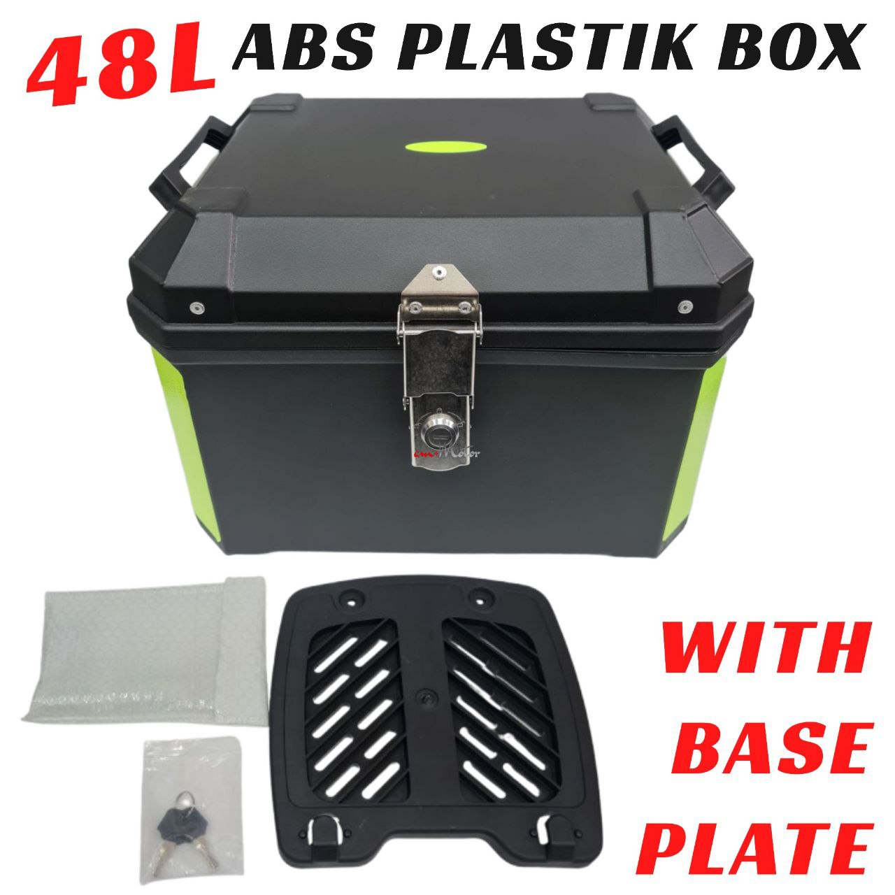 GS 48L Top Box Motorcycle+Rak Lipat RAPIDO Adjustable Rack 135LC Gear ...