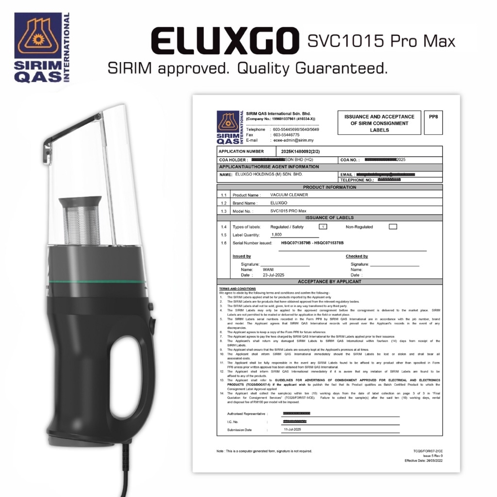 ELUXGO -SVC1015Pro Max Cyclone Vacuum Cleaner with EN95 Antibacterial ...