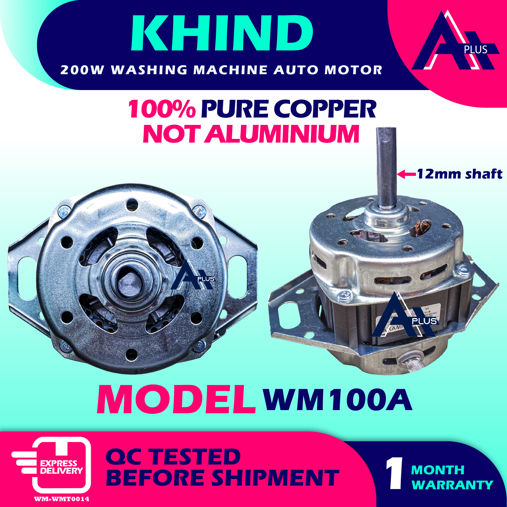 (200W) WM100A KHIND Washing Machine Fully Auto Motor Wash Motor WM100 ...